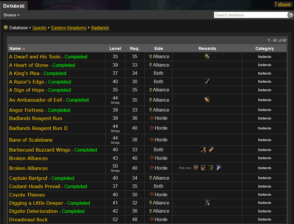 pfQuest tracker for Turtle database - Turtle WoW